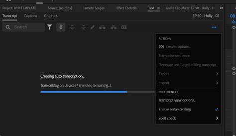 Adobe Premiere Pro Transcribe Button Is Not Visi Adobe Community