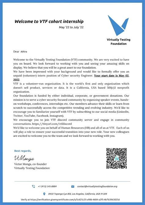 Athira Pradeep On Linkedin Internship Vtfoundation Cybersecurity
