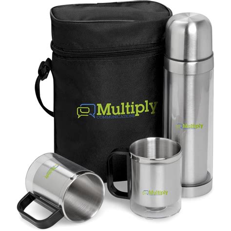 Admiral Stainless Steel Vacuum Flask And Mug Set Flask 808 Amrod Botswana