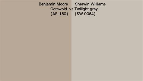 Benjamin Moore Cotswold AF 150 Vs Sherwin Williams Twilight Gray SW