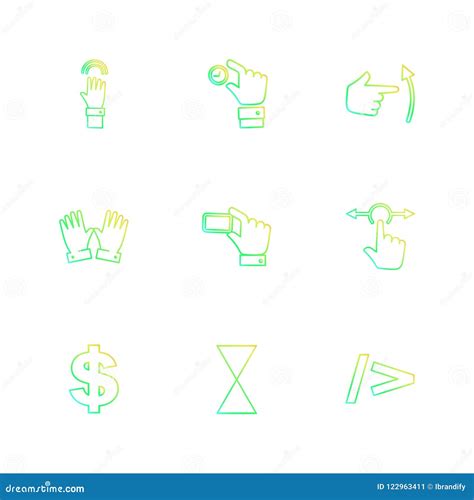 hands pointer arrows directions eps icons set vector stock