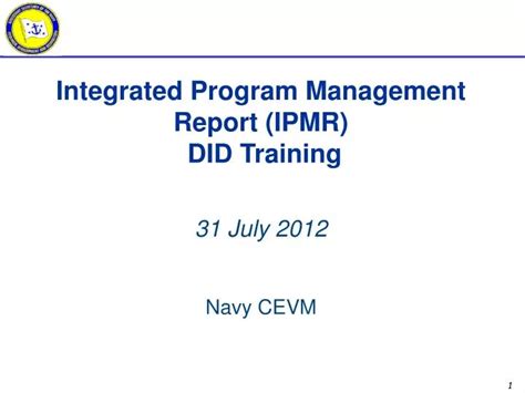 Ppt Integrated Program Management Report Ipmr Did Training 31 July
