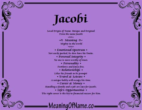 Jacobi Meaning Of Name