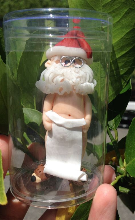 Naked Santa Christmas Ornament By Kim Lugar Etsy