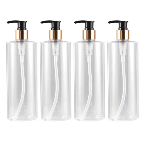 Spatiy 4pcs 500ml Dispenser Bottles Refillable Pump Bottles For Body Shampoo Conditioner Shower