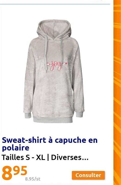 Promo Sweat Shirt à Capuche En Polaire Chez Action Icataloguefr
