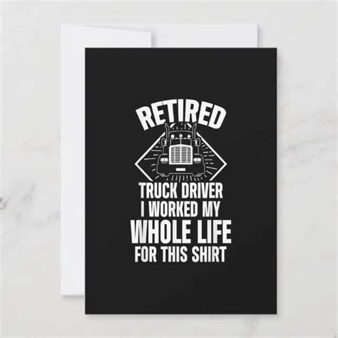 Retired Truck Driver Whole Life Trucker Retirement Invitation Zazzle