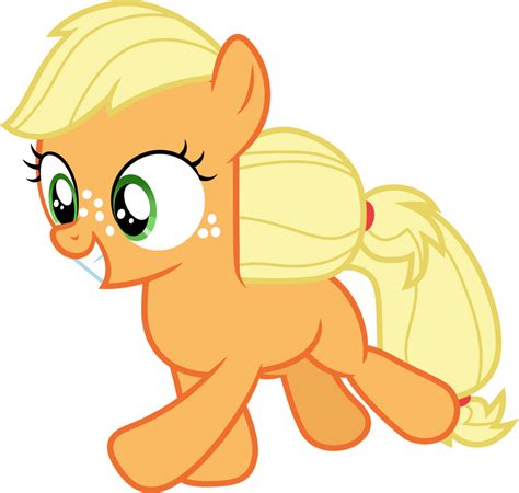 Excited Filly Applejack By Cloudyglow On Deviantart