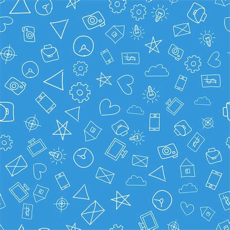 Premium Vector Seamless Texture With Doodle Icons Vector Pattern