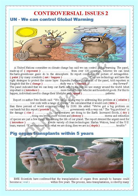CONTROVERSIAL ISSUES 2 ESL Worksheet By Adel Boukhchina