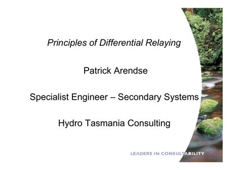 Differential Relaying Principles Protection Systems