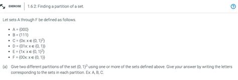 Solved Begin Tabular L L EXERCISE 1 6 2 Finding A Chegg Com