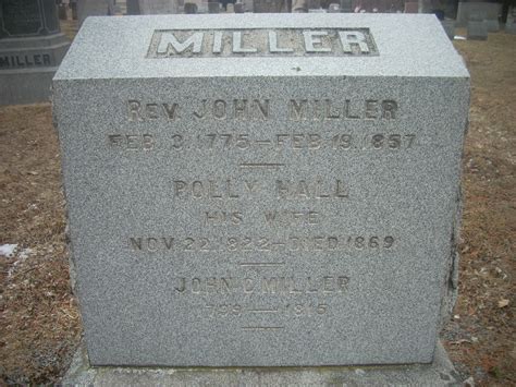 Rev John Miller 1775 1857 Find A Grave Memorial
