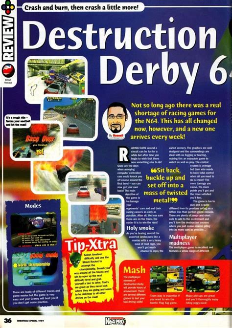 Scan Of The Review Of Destruction Derby 64 Published In The Magazine