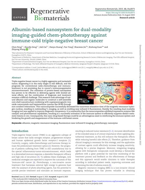 Pdf Albumin Based Nanosystem For Dual Modality Imaging Guided Chem