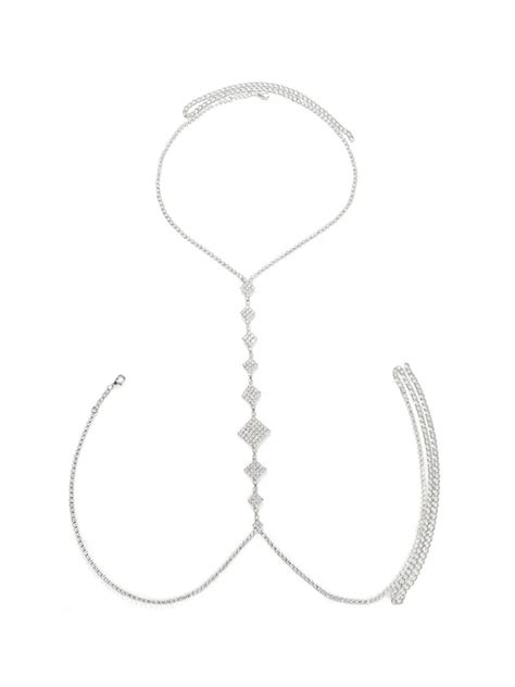Rhombus Rhinestone Body Chain Exquisite Accessory Statement
