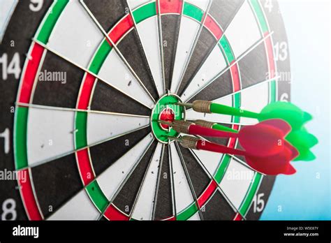 Aim With Arrows In The Center Hit The Target Stock Photo Alamy