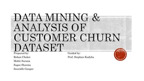 Data Mining And Analysis Of Customer Churn Dataset Pptx