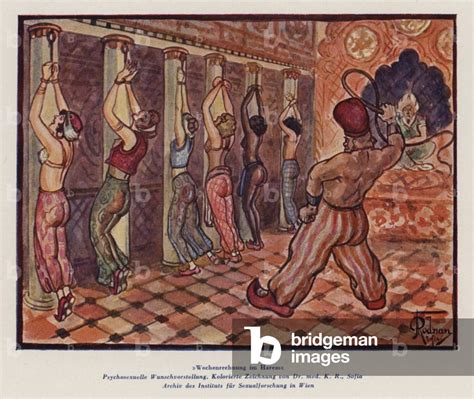 Image Of Women Being Flogged In A Harem Colour Litho By European