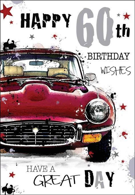 Graffix Artistic Male 60th Birthday Card From The Range Red Car