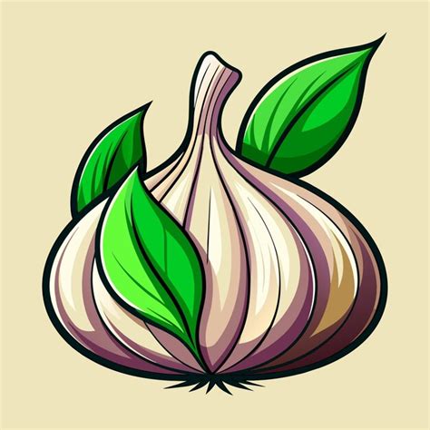 Premium Vector Garlic With Ripe Leaves 3d Vector Illustration