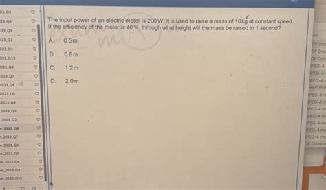 The Input Power Of An Electric Motor Is 200W StudyX