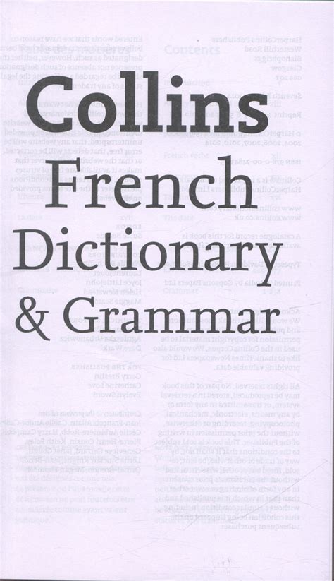 Collins French Dictionary And Grammar Seventh Edition