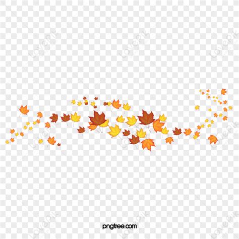 가을 일러스트 누런 나뭇잎이 경계 이파리 Png 일러스트 무료 다운로드 Lovepik