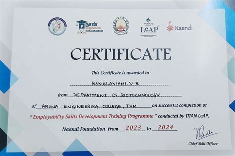 Learned Employability Skills From Naan Mudhalvan And Titan Leap Bakia