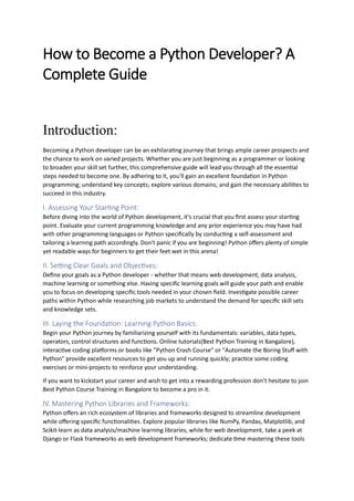 How To Become Python Developer Pdf