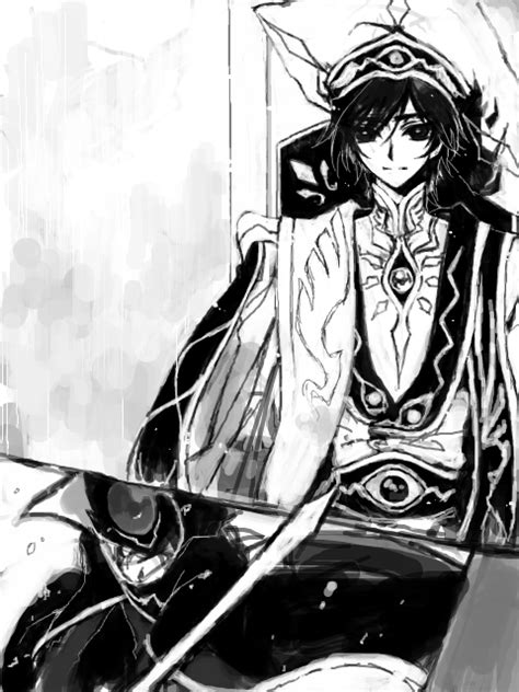 Lelouch Vi Britannia Kururugi Suzaku And Zero Code Geass Drawn By