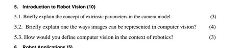 Solved Introduction To Robot Vision Briefly Chegg