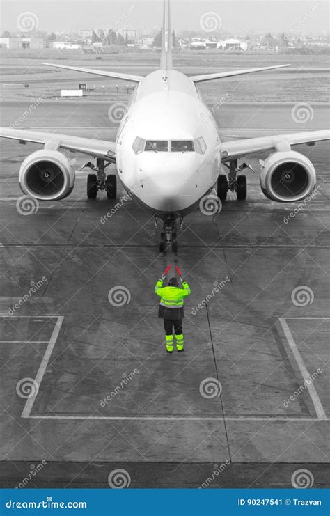 Aircraft Marshaller Editorial Photo Image Of Helmet 90247541