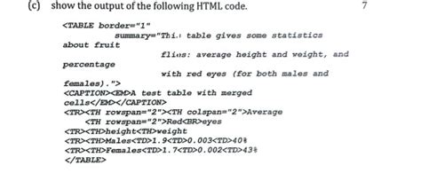 Solved C Show The Output Of The Following HTML Code 7 Chegg