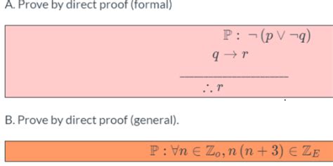 Solved A Prove By Direct Proof Formal P PV 9 9 7 Chegg Com