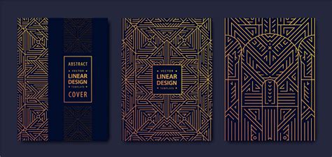 벡터 아트 데코 개츠비 골든 커버 세트 창의적인 디자인 템플릿 트렌디 그래픽 포스터 브로셔 디자인 포장 및 브랜딩 기하학적 모양