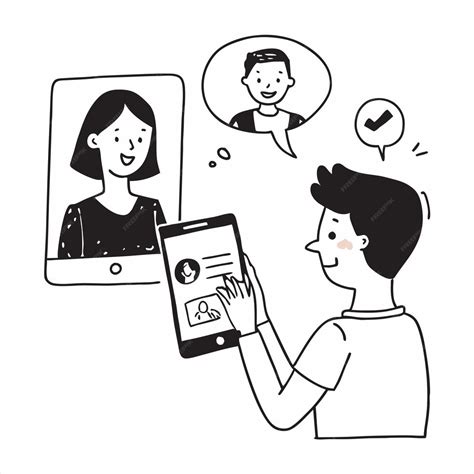 Premium Vector A Man Working With A Laptop And A Picture Of A Man