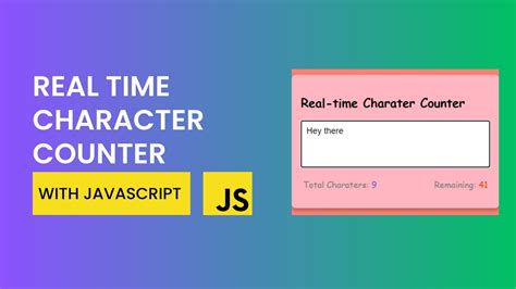 Create Real Time Character Counter Youtube