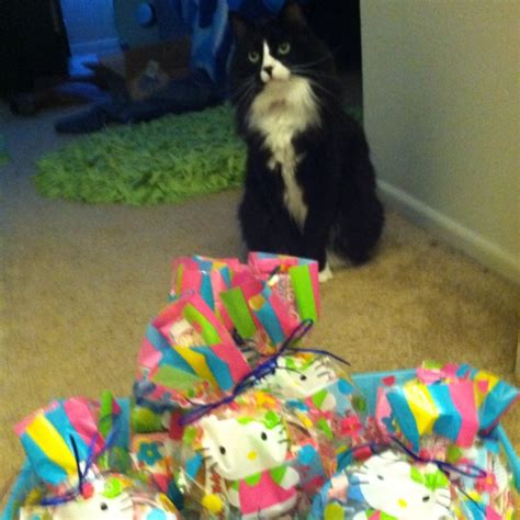 Jemima Checking Out The Hello Kitty Goodie Bags We Handed Out At Her Birthday Party