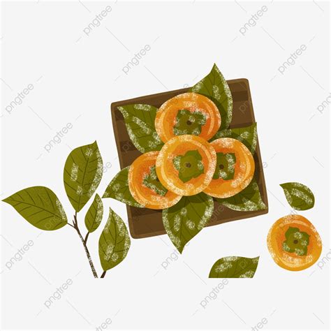 Frost Drop Hand Painted Frosted Plate Of Persimmons Can Be Commercial