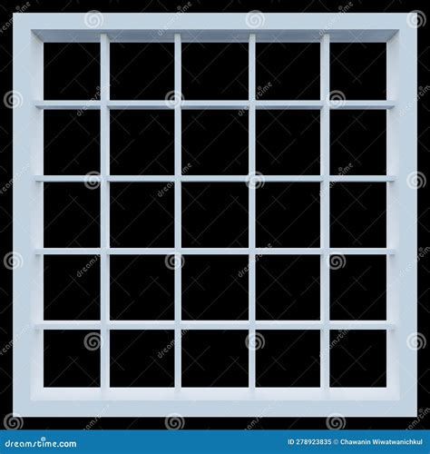 D Illustration Of Square Grid White Window Frame Stock Image Illustration Of Wall Floor