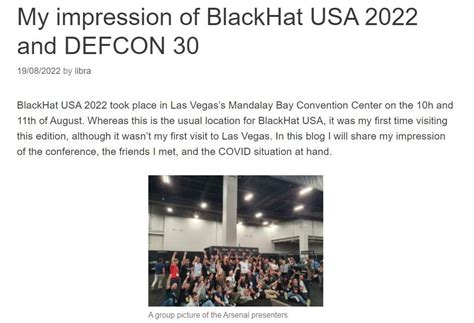 Max Kersten On Linkedin My Impression Of Blackhat And Defcon In Las