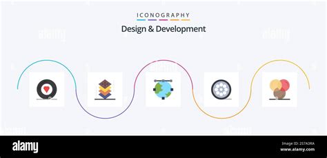 Design And Development Flat 5 Icon Pack Including Web Line Programing