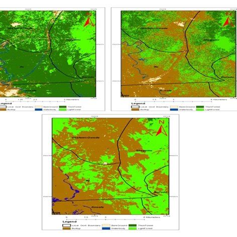 False Colour Composite FCC Of Landsat Imageries For 1994 2000 And