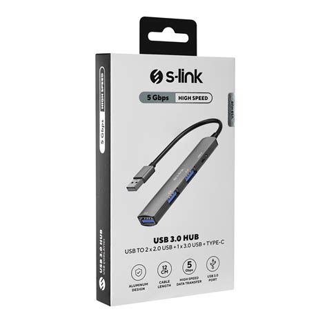S Link Sw U322 2 Usb2 0 1 Usb3 0 1 Type C Type C Metal Usb Hub S Link