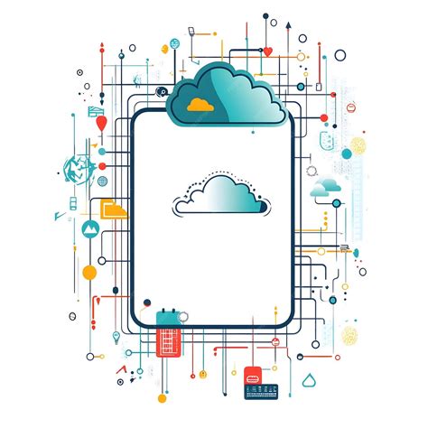 Flat Ai Powered Cloud Computing Frame Concept As A Clean Border Frame Featuring Cloud Icons And