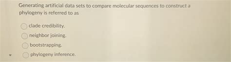 Solved Generating Artificial Data Sets To Compare Molecular