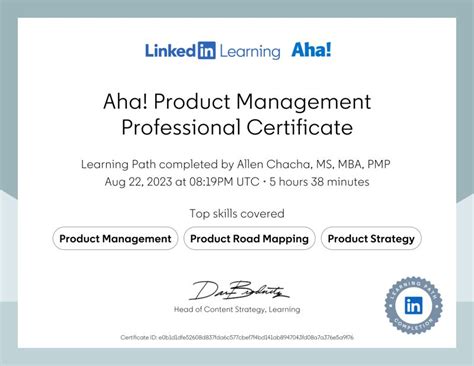 Allen Chacha Ms Mba Pmp On Linkedin Certificate Of Completion