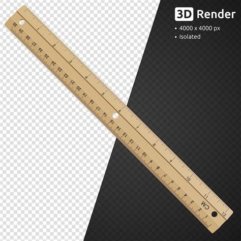 Regla De Madera Aislada Archivo PSD Premium