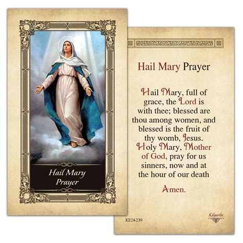 Hail Mary Prayer Kilgarlin Laminated Prayer Card Pack Of 50 Artofit